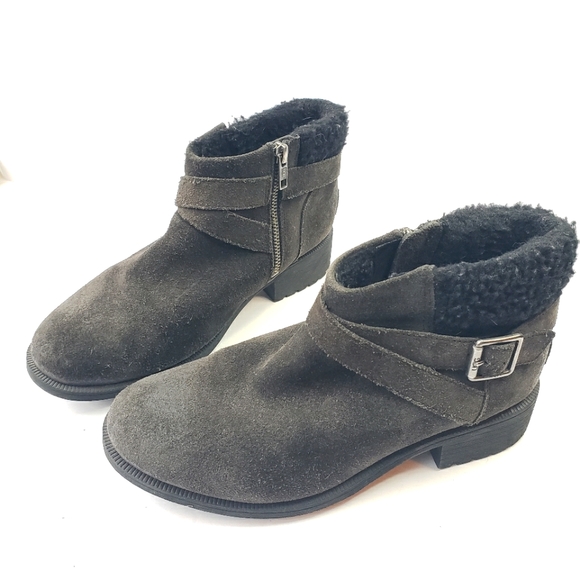 UGG | Shoes | Ugg Benson Black Buckle Ankle Bootie With Sheepskin ...